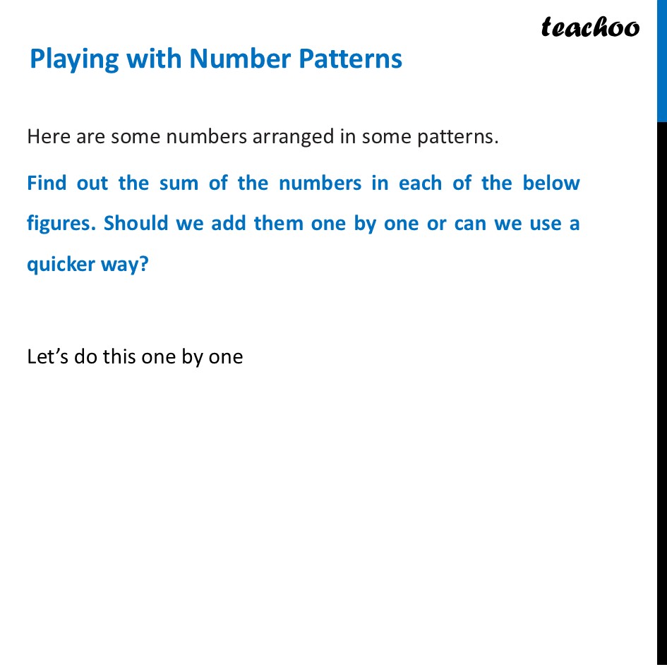 Playing with number patterns - Worksheets [with Examples] - Teachoo
