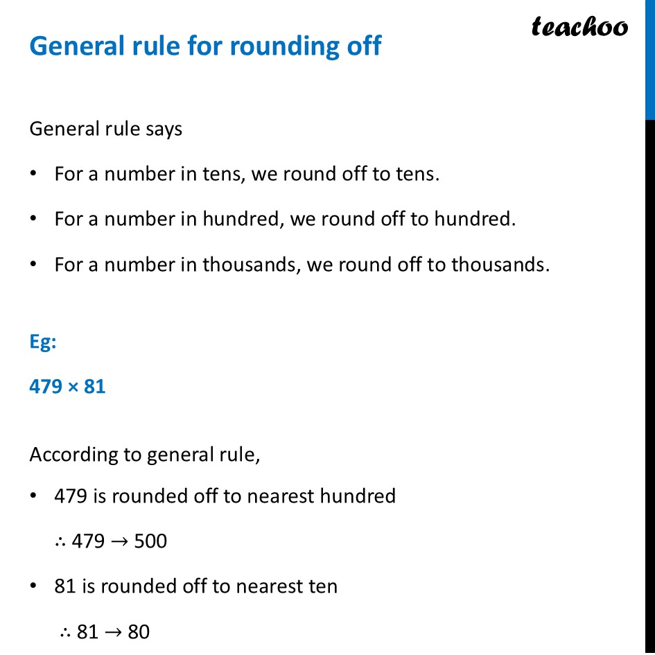 General rule for rounding off - with example - Teachoo Class 7 Maths