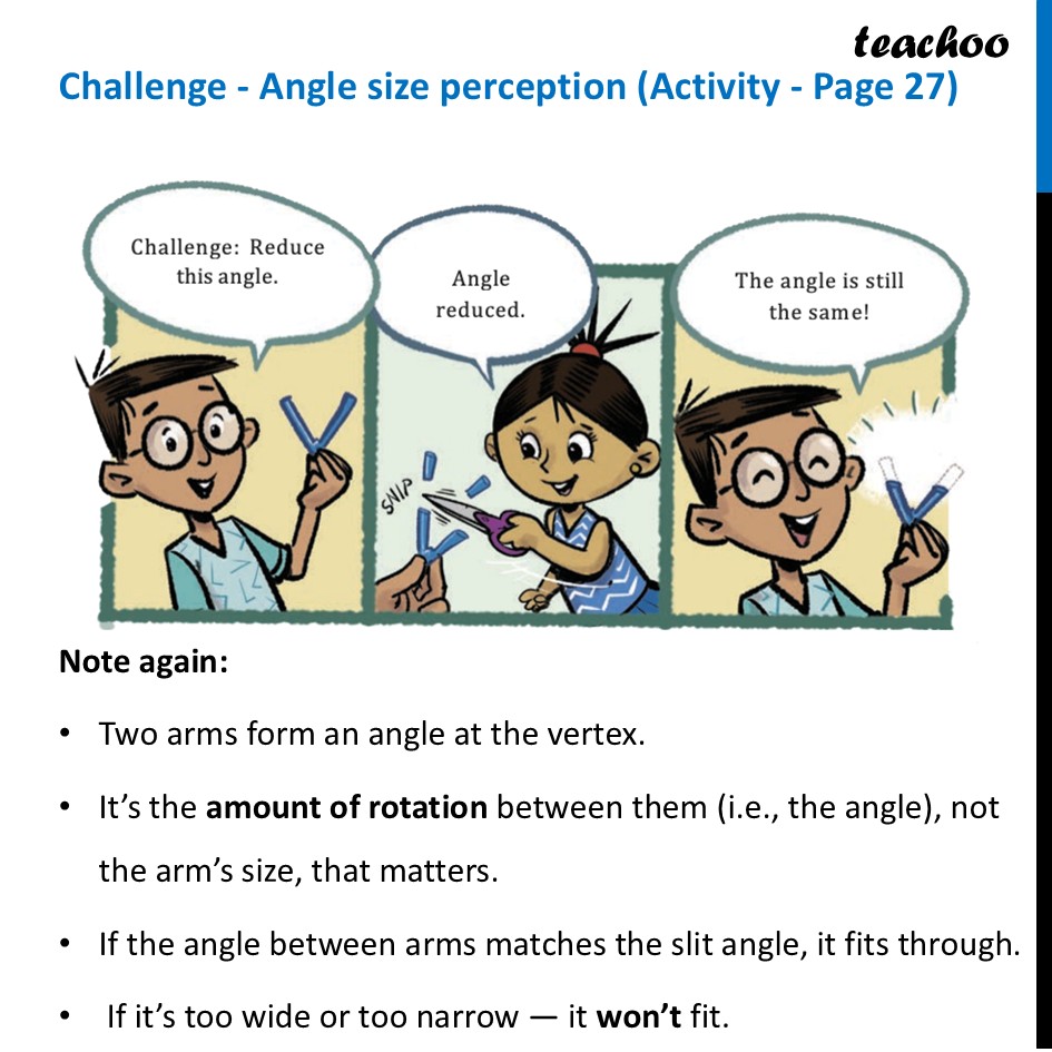 [Class 6 Maths] Challenge - Angle size perception (Activity - Page 27)