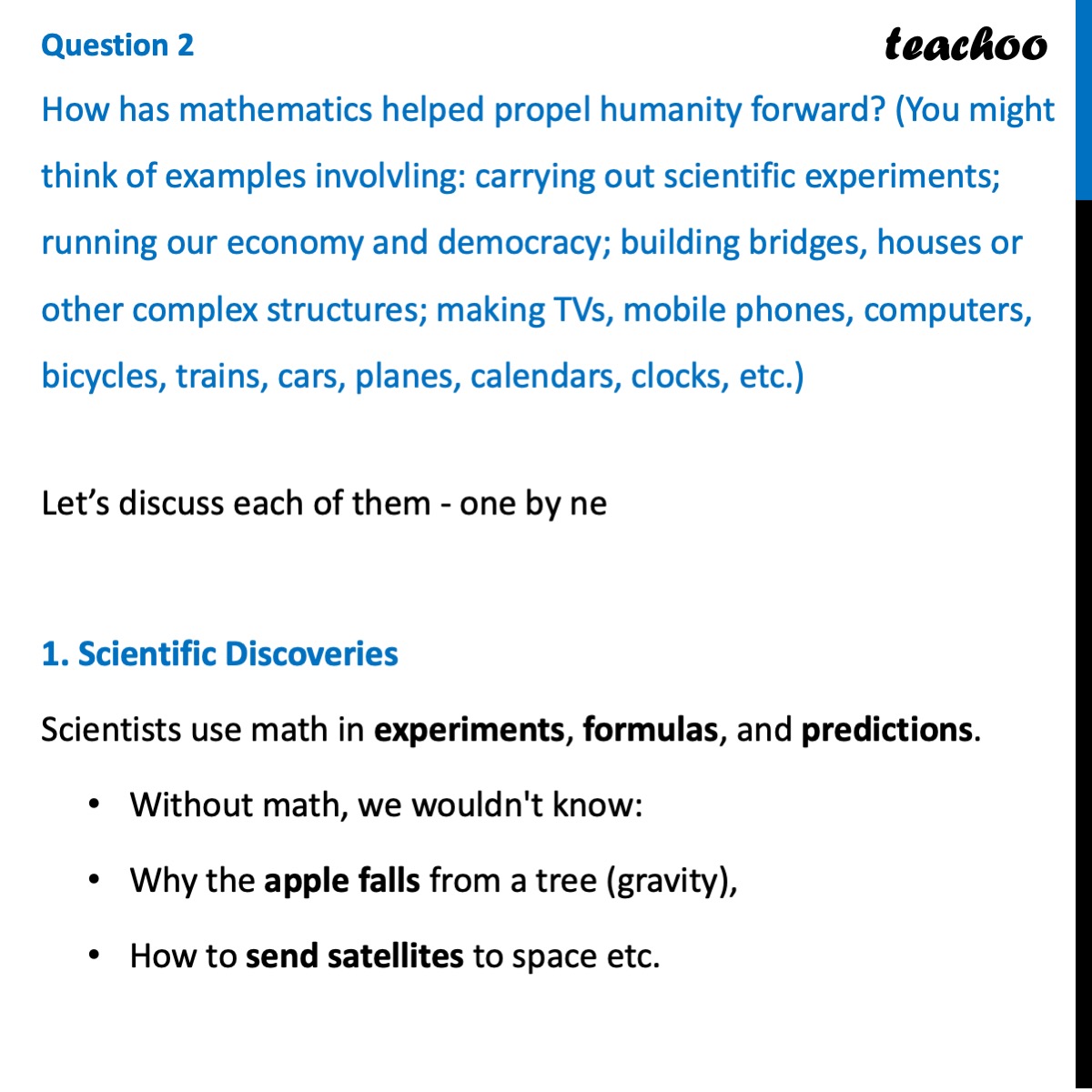 [Class 6 Maths] How has mathematics helped propel humanity forward?