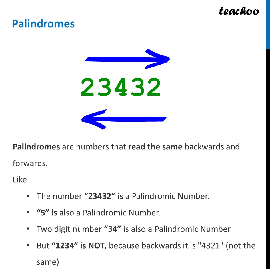 Palindromes - Definition, Examples & Worksheet - Teachoo Class 6