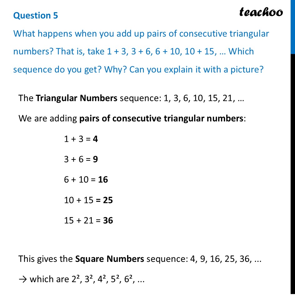 What happens when you add up pairs of consecutive triangular numbers?