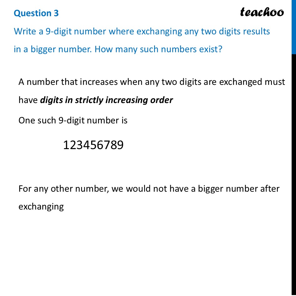 Write a 9-digit number where exchanging any two digits results in