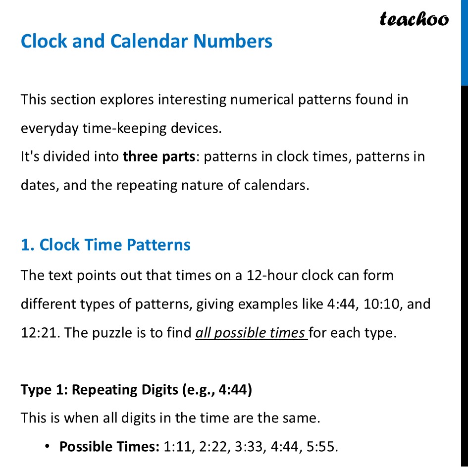 Clock and Calendar Numbers – Patterns, Dates & Reusing (with Example)