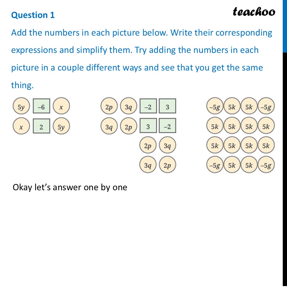 Add the numbers in each picture below. Write their corresponding