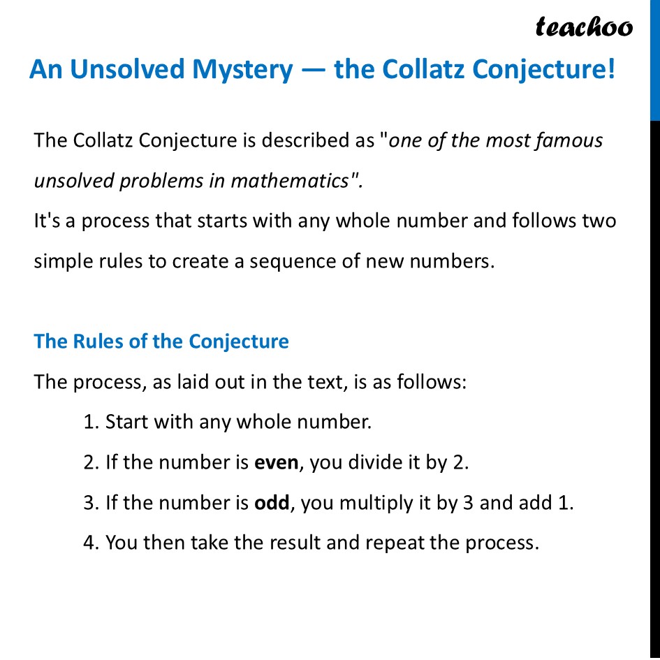 An Unsolved Mystery — The Collatz Conjecture Explain (Rule & Example)