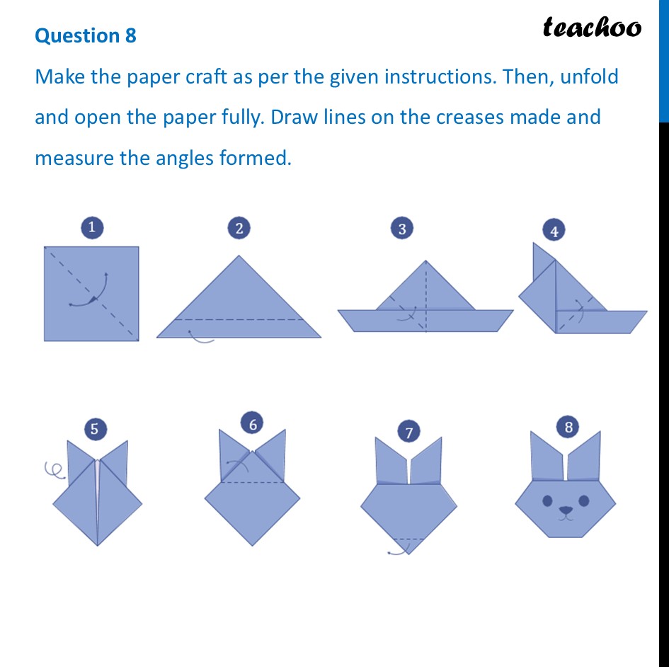 Make the paper craft as per the given instructions. Then, unfold and