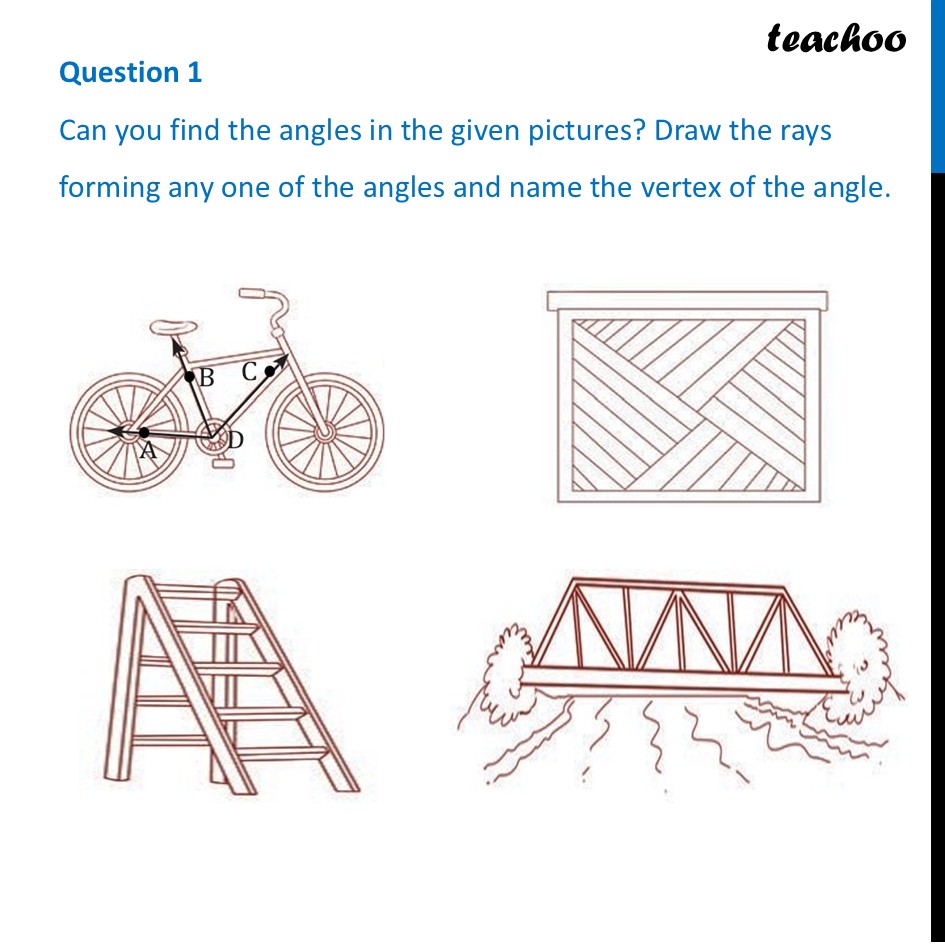 [Class 6] Can you find the angles in the given pictures? Draw the rays
